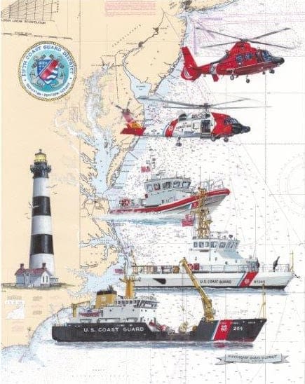 USCG Shore Units – Chart Art Prints