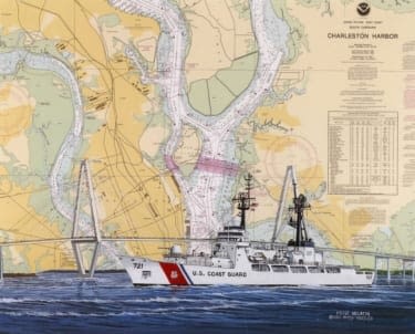 USCGC GALLATIN (WHEC-721) - Chart Art Prints